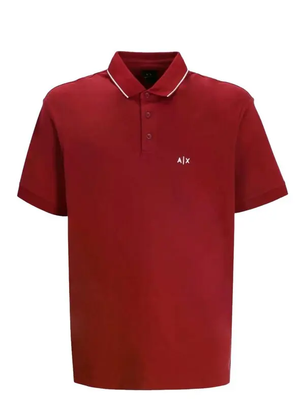 Armani Exchange Piped Logo Polo Shirt - Red