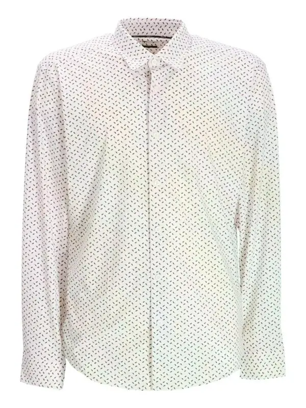 BOSS Long-sleeve Patterned Shirt - White