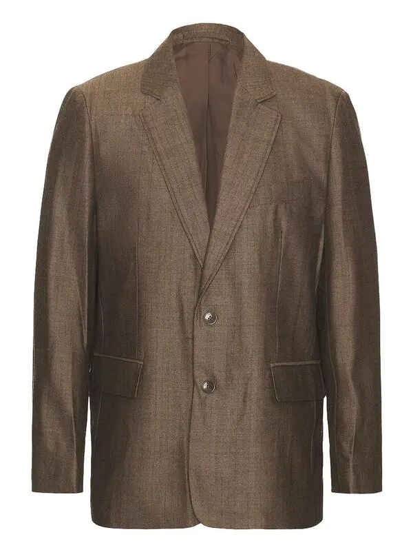 PERCIVAL Grounds Tailored Blazer In Brown - Oak