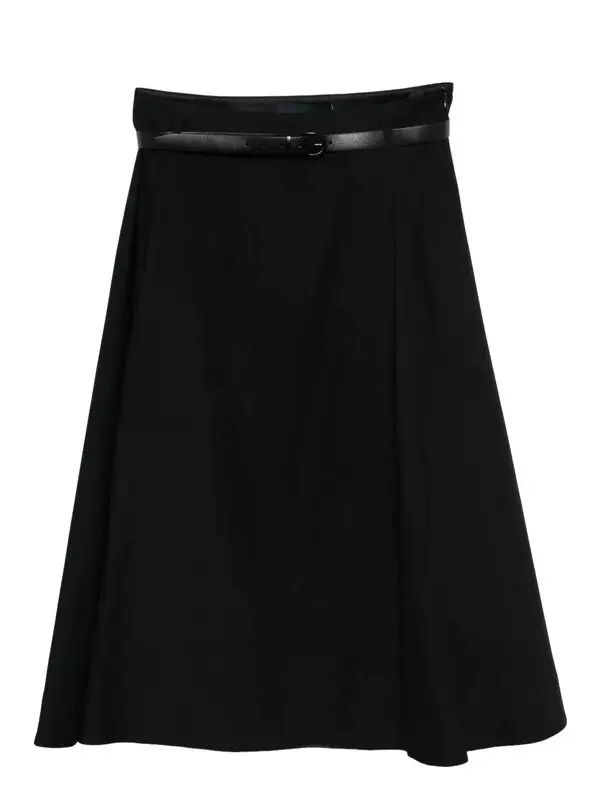 JUUN.J Belted Flared Skirt - Black
