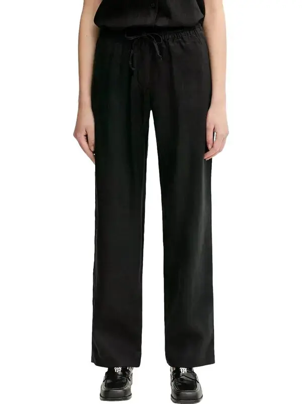 SAMSOE SAMSOE Drawstring Straight Trousers - Black