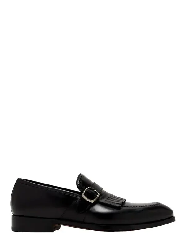 Magnanni Fringed Monk Shoes - Black