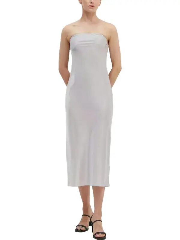 SAMSOE SAMSOE Strapless Midi Dress - Silver