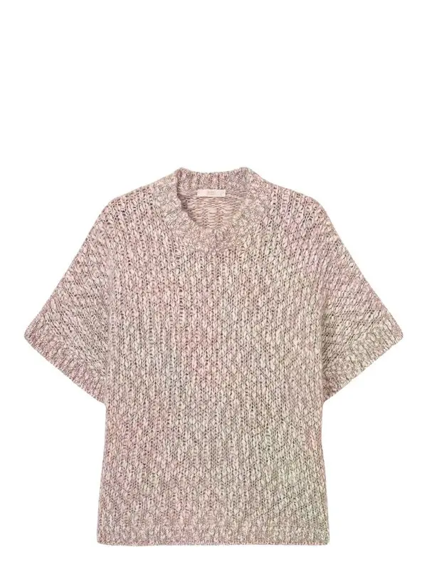 Fedeli Speckled Short-sleeve Sweater - Pink