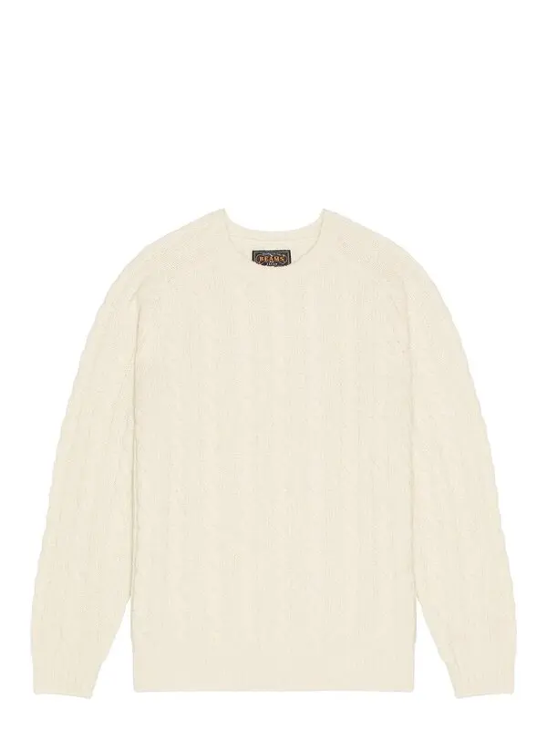 BEAMS Crew Cable 5g - Off White