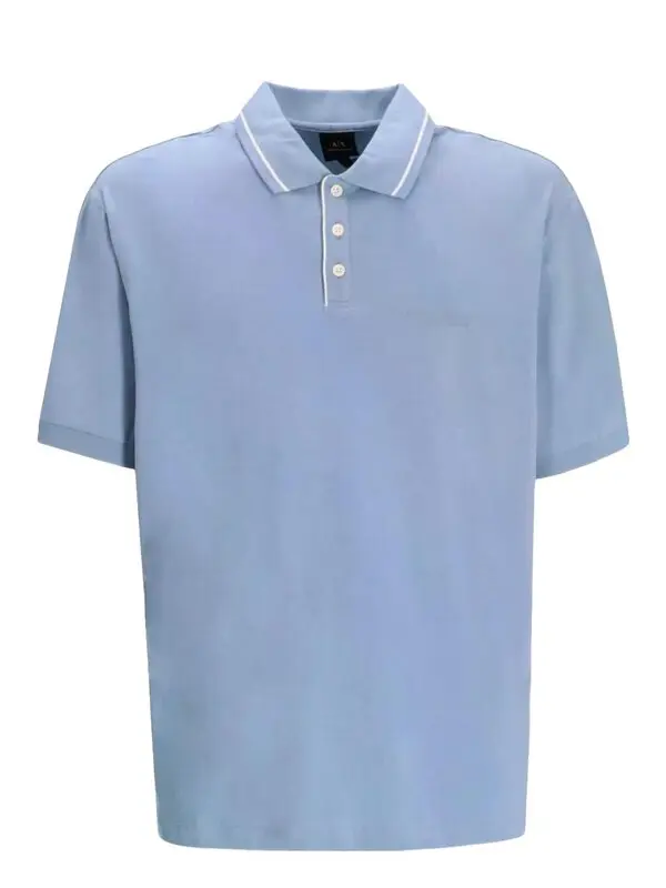 Armani Exchange Contrasting Piping Polo Shirt - Blue
