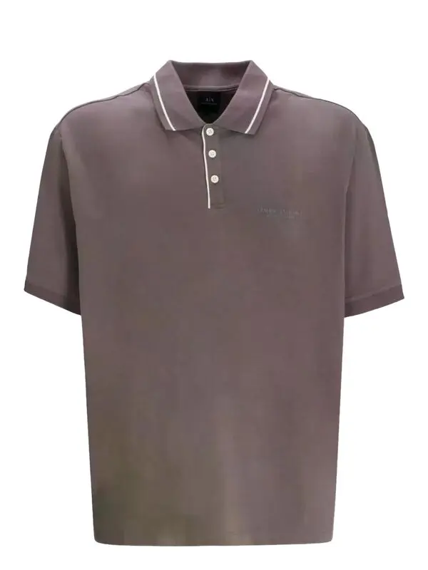 Armani Exchange Contrasting Piping Polo Shirt - Grey