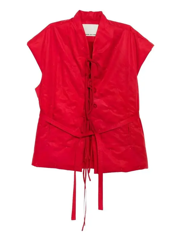SAMUEL GUÌ YANG Lace-up Vest - Red