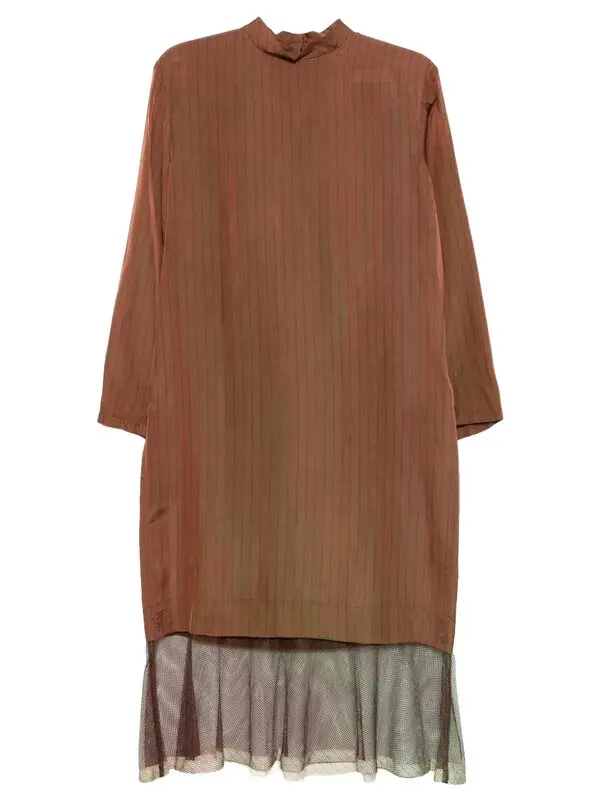 Toga Striped Midi Dress - Brown