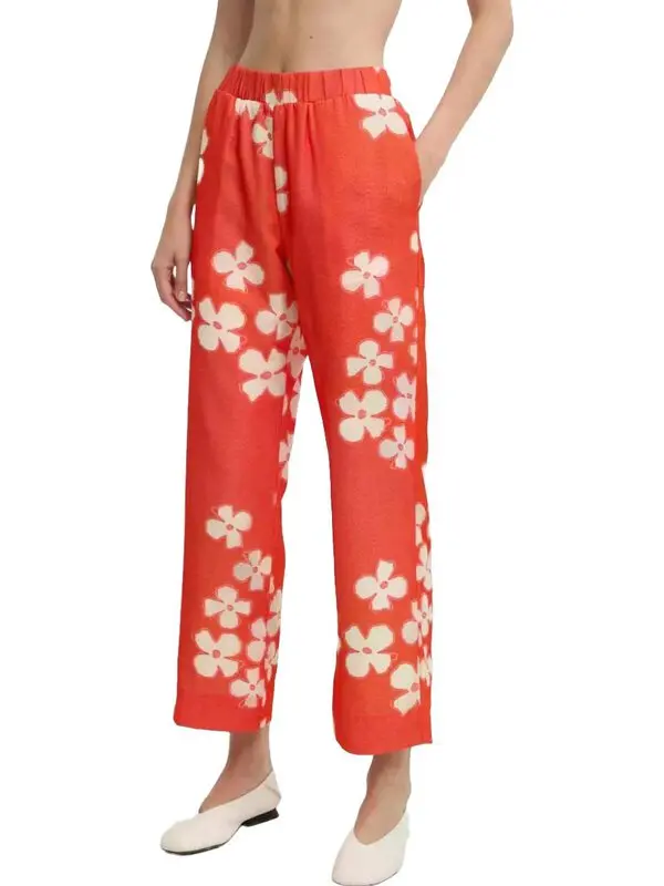 Stine Goya Floral Pattern Trousers - Red