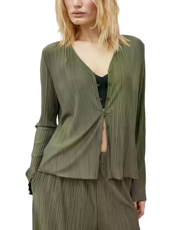 SAMSOE SAMSOE Buttoned Pleated Top - Green