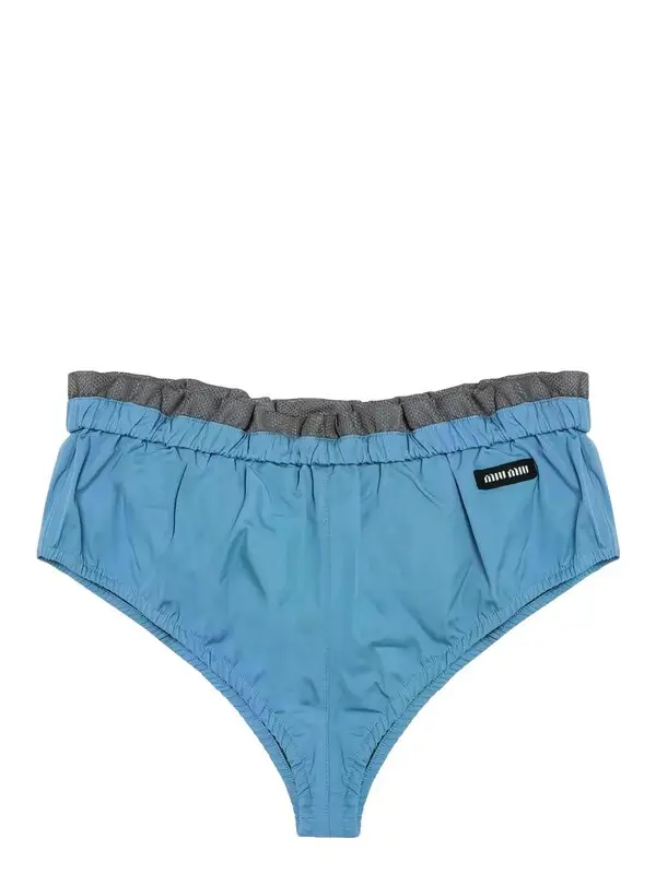 Miu Miu Logo-patch Mini Shorts - Blue