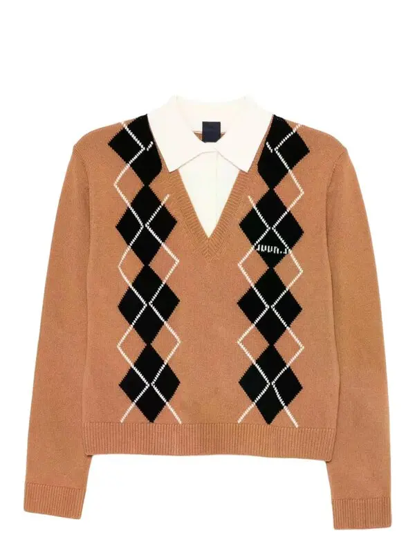 JUUN.J Layered Polo Top - Brown