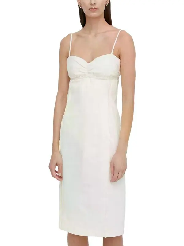 SAMSOE SAMSOE Ruched-bust Midi Dress - Neutrals