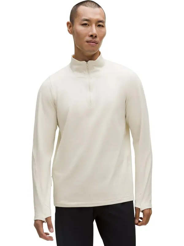 Lululemon Rulu Fleece Half-zip Long-sleeve Shirt - Light Ivory