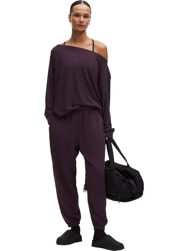 Lululemon Becalm Oversized Mid-rise Pant - Black Plum