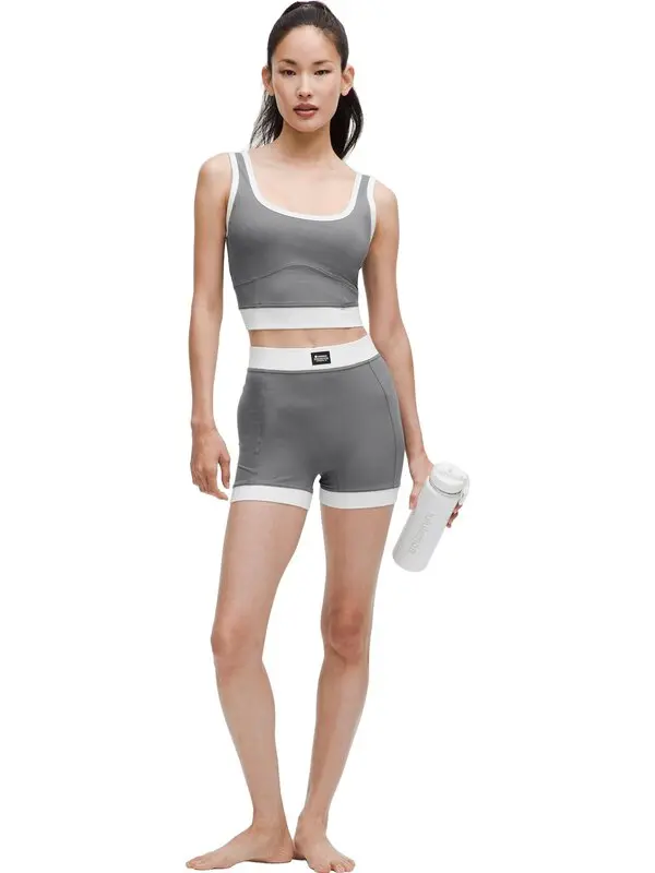 Lululemon Ribbed Nulu High-rise 3.5" Shorts - Solar Grey/white
