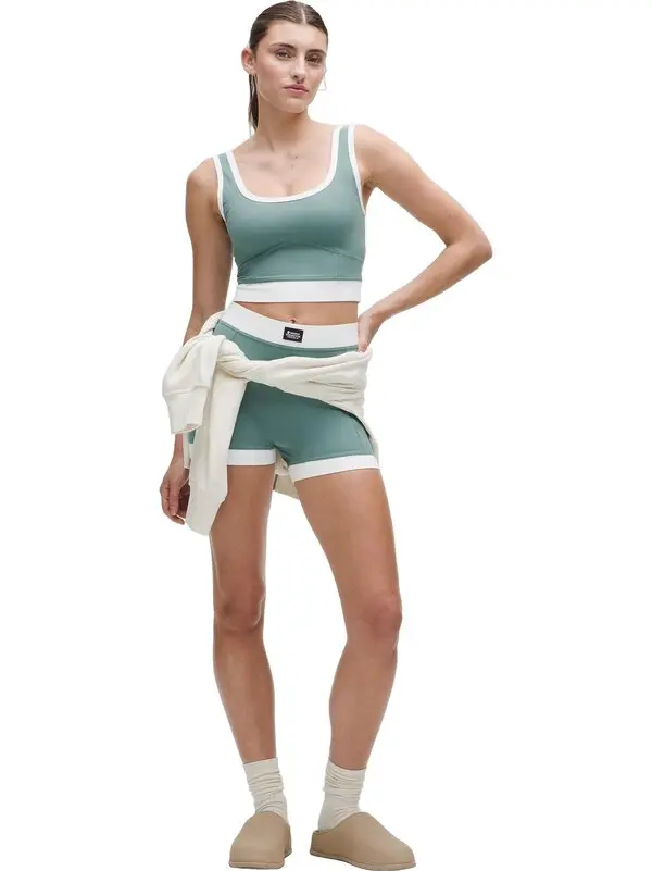 Lululemon Ribbed Nulu High-rise 3.5" Shorts - Tidewater Teal/white