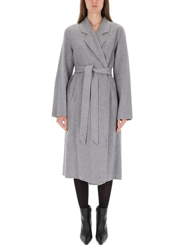 BOSS Belted Coat - Grey