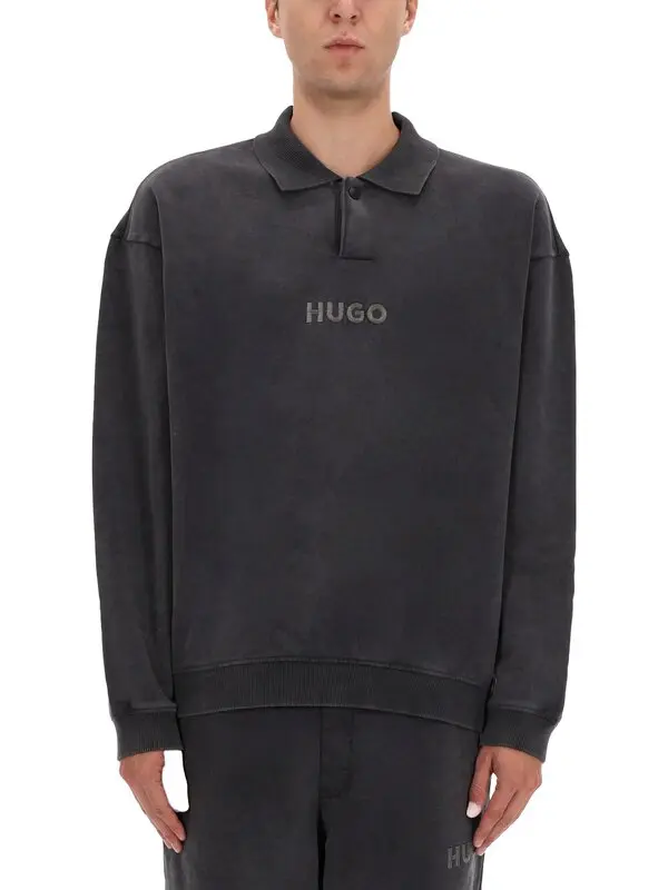 Hugo Polo Sweatshirt "delwy - Grey