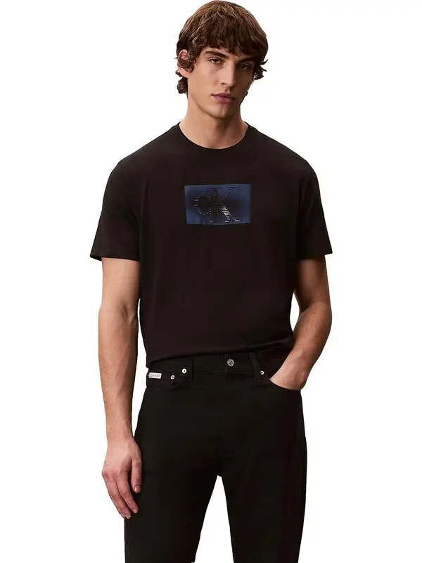 Calvin Klein Distressed Monogram Classic T-shirt - Black