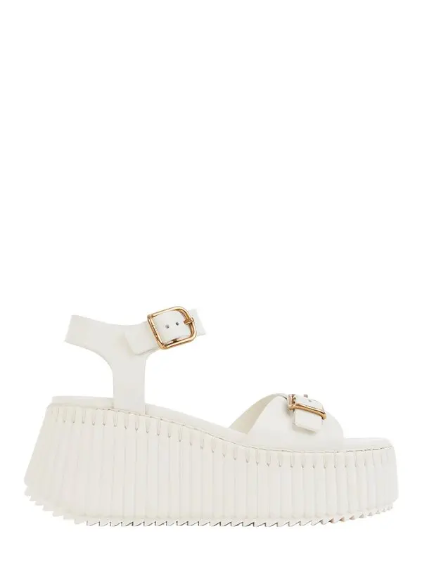 Chloé Nama Wedge Sandal - Eggshell