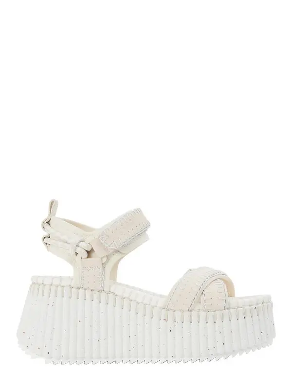 Chloé Nama Wedge Sandals - White