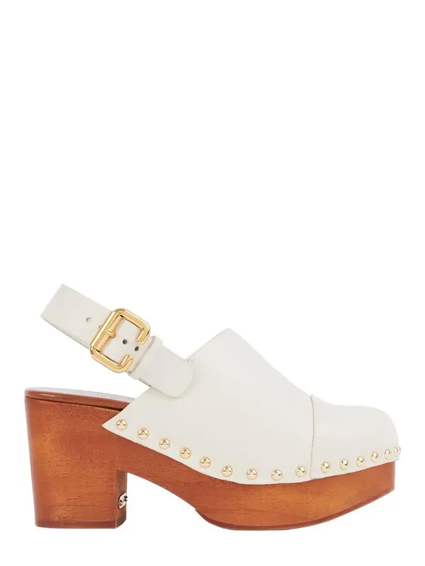 Chloé Jeannette Wedge Clog - Eggshell