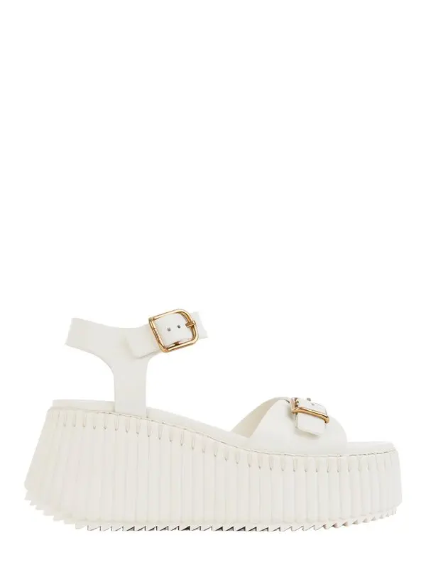 Chloé Nama Wedge Sandal - Eggshell