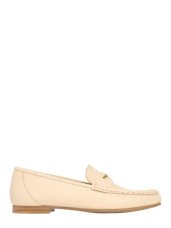 Chloé Suede Loafer With Gold-tone Chain - Sweet Beige