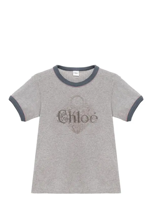 Chloé Baby Fit Logo T-shirt - Neutral Grey