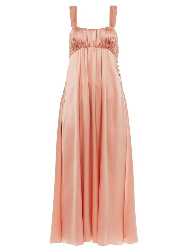 Chloé Sleeveless Ruched Long Dress - Blushy Pink