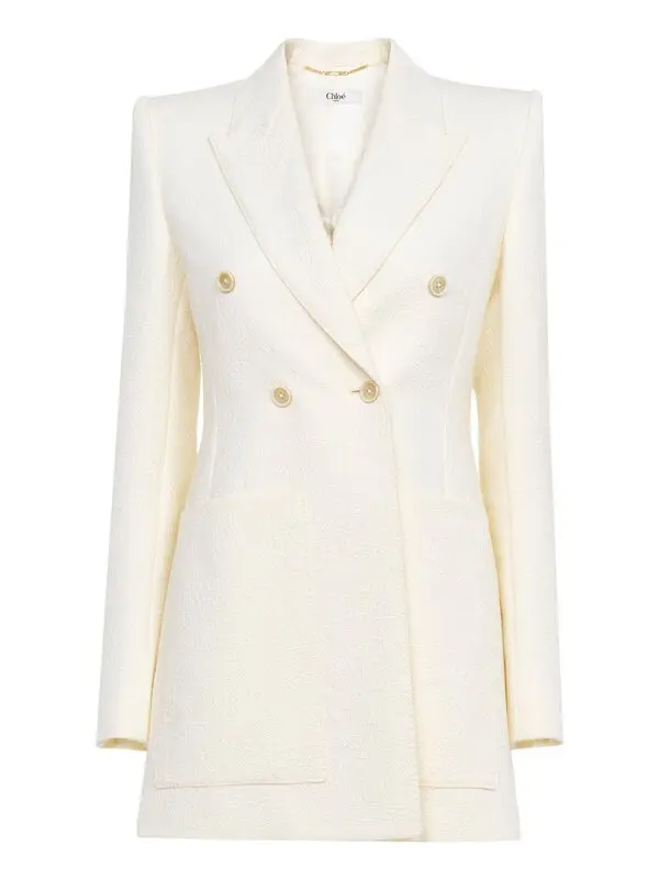 Chloé Tailored Jacquard Jacket - Coconut Milk