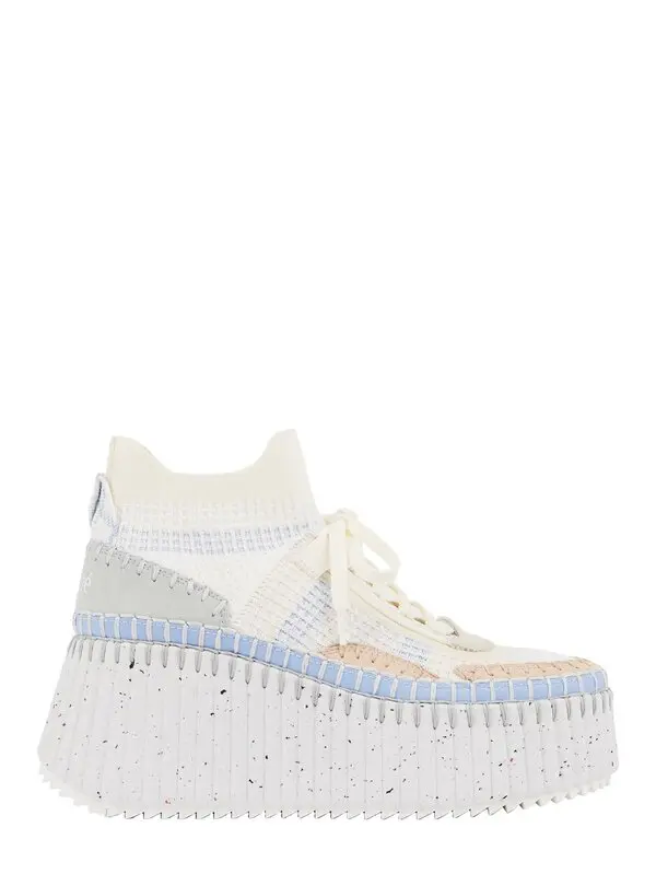 Chloé Nama Wedge Sneakers - Pearl Blue