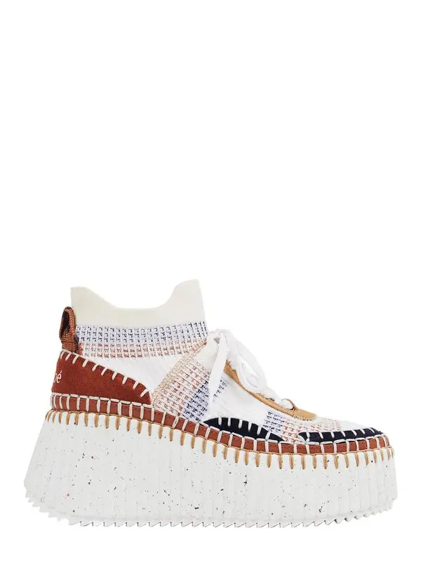 Chloé Nama Wedge Sneakers - Red Sand