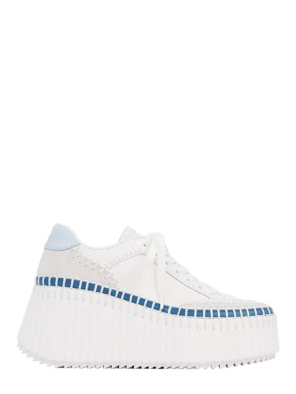 Chloé Nama Wedge Sneakers - Denim Blue
