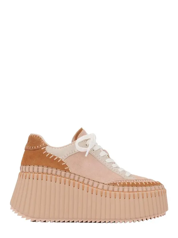 Chloé Nama Wedge Sneakers - Toasted Brown