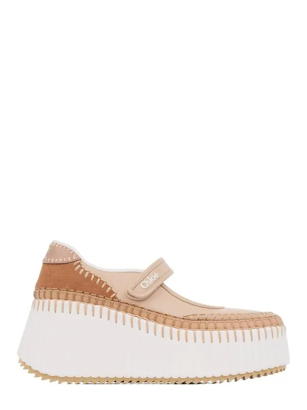 Chloé Nama Wedge Sneakers - Toasted Brown