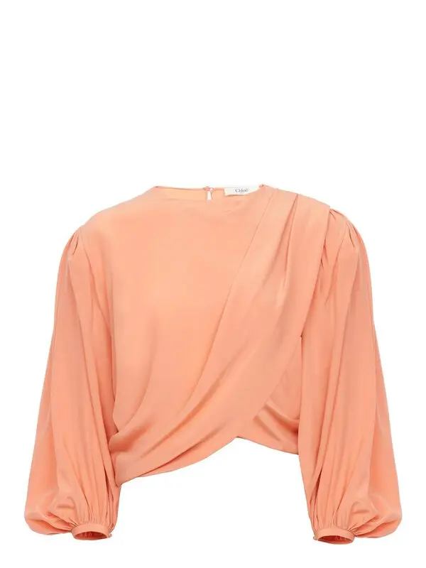 Chloé Draped Cropped Top - Blushy Pink