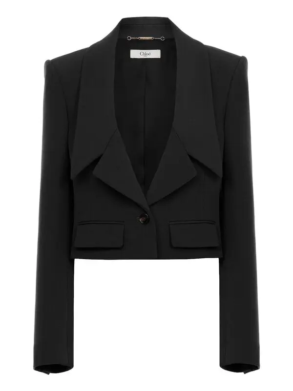 Chloé Cropped Tailored Jacket - Black