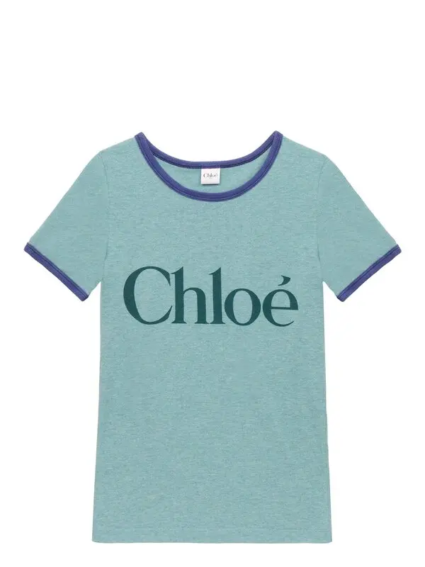 Chloé Fitted Logo T-shirt - Green - Purple
