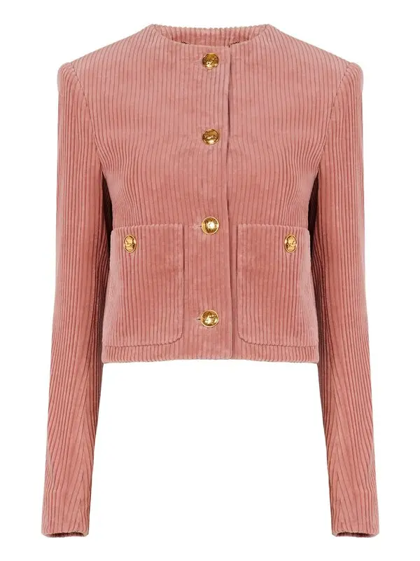 Chloé Velvet Corduroy Boxy Jacket - Wild Pink