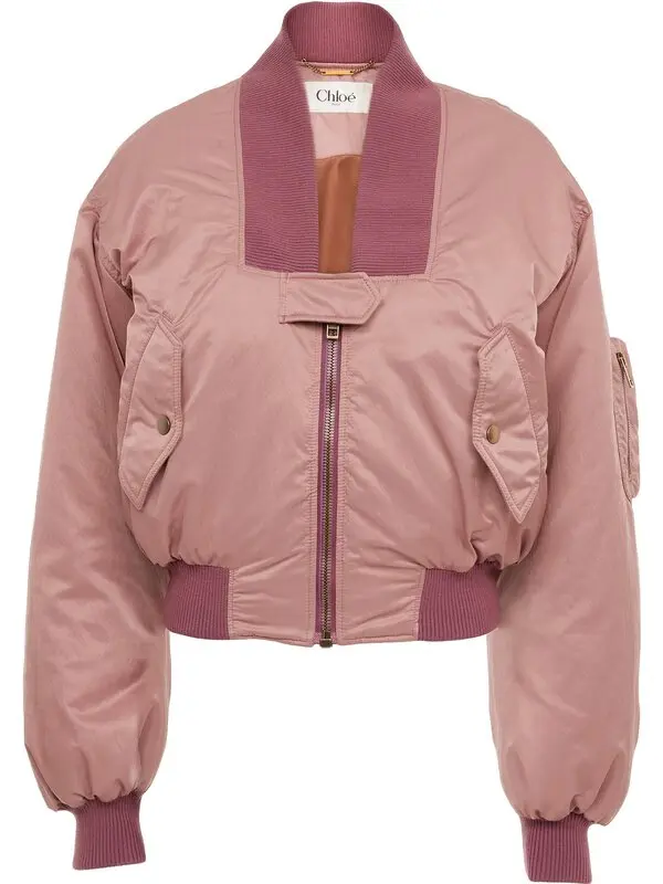 Chloé Nylon Bomber Jacket - Ginger Brown