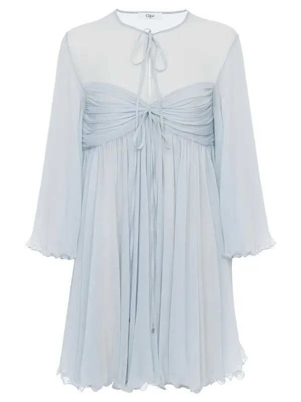 Chloé Pleated Mini Dress - Airy Grey