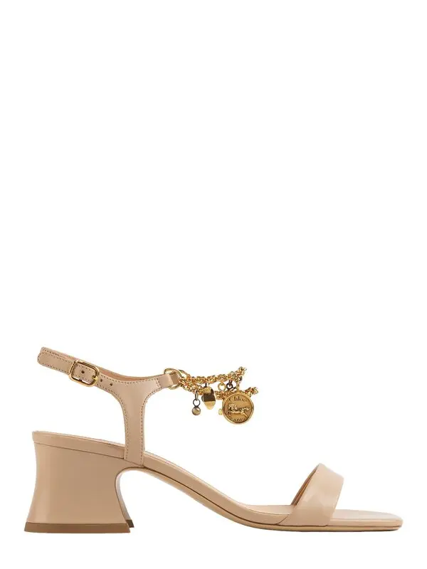 Chloé Charms Heeled Sandals - Blush Pink