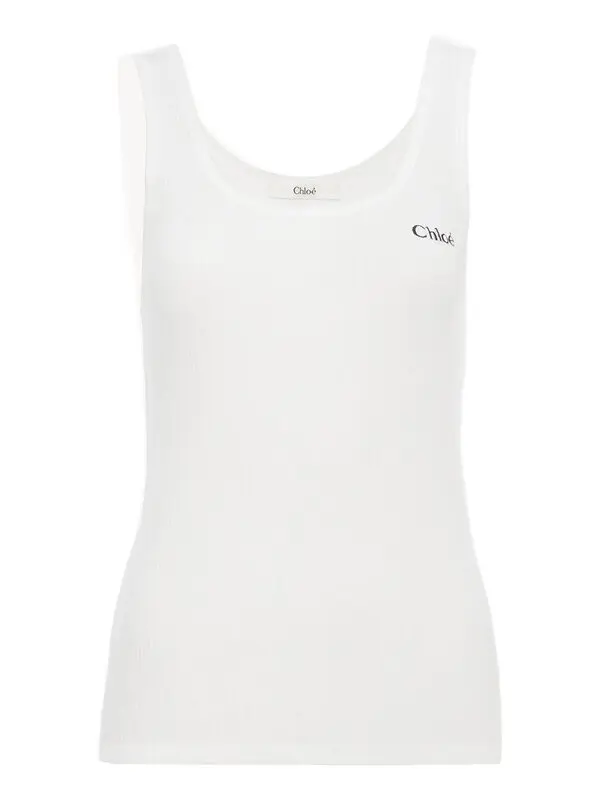 Chloé Logo Tank Top - White