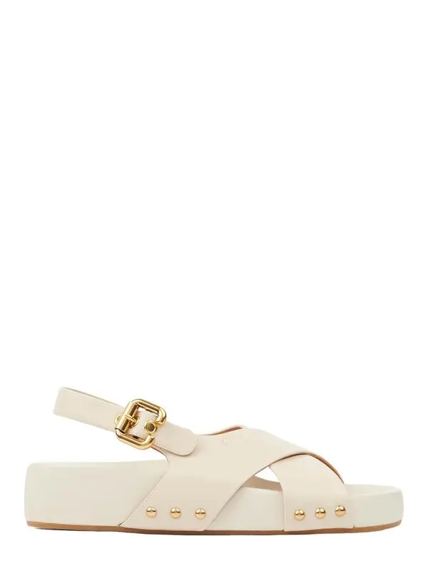 Chloé Mae Leather Sandals - Eggshell