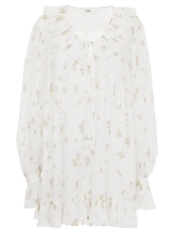 Chloé Floral Liberty Print Mini Dress - Iconic Milk
