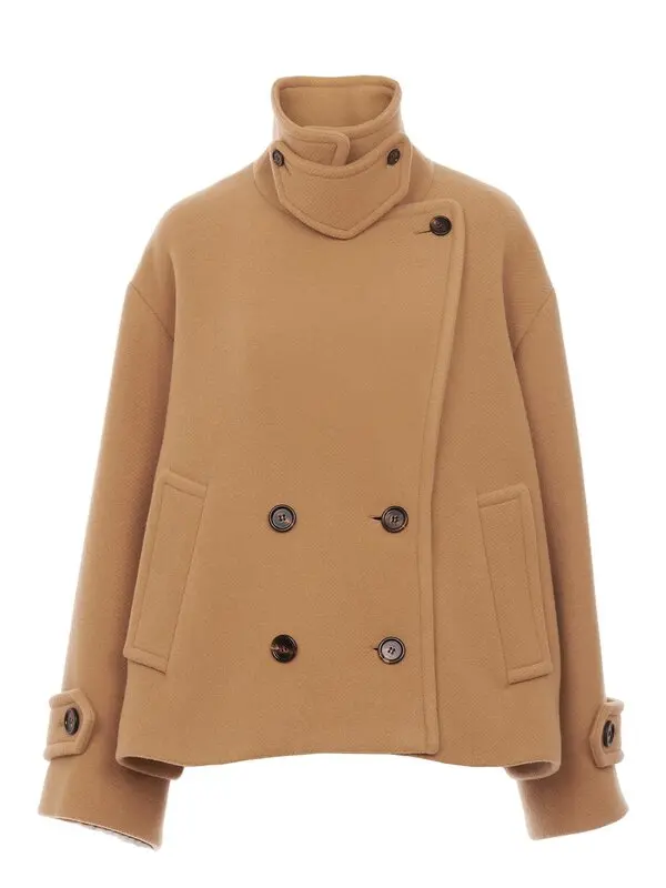 Chloé Oversized Short Wool Coat - Worn Brown
