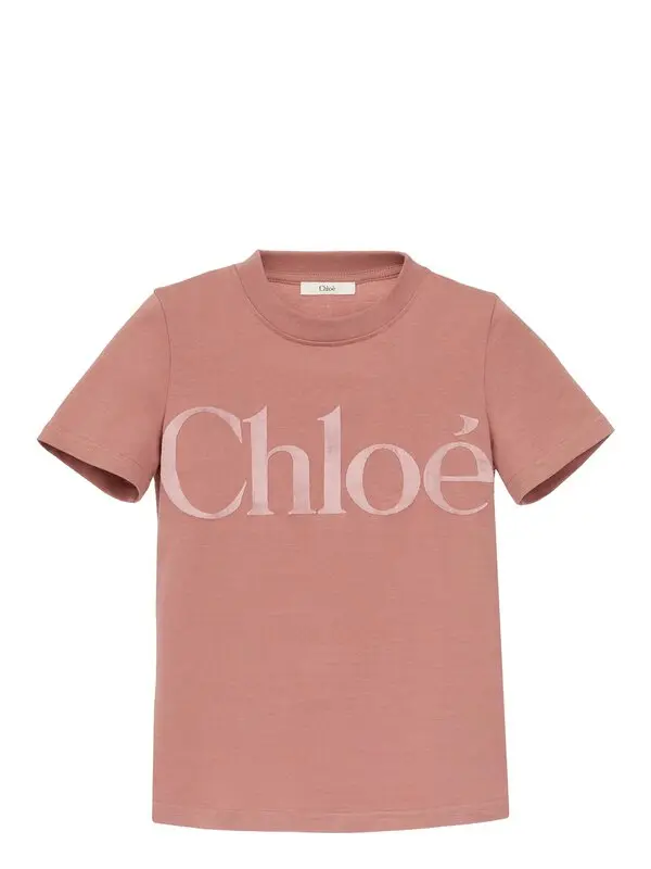 Chloé Fitted Cotton Jersey T-shirt - Dried Rose